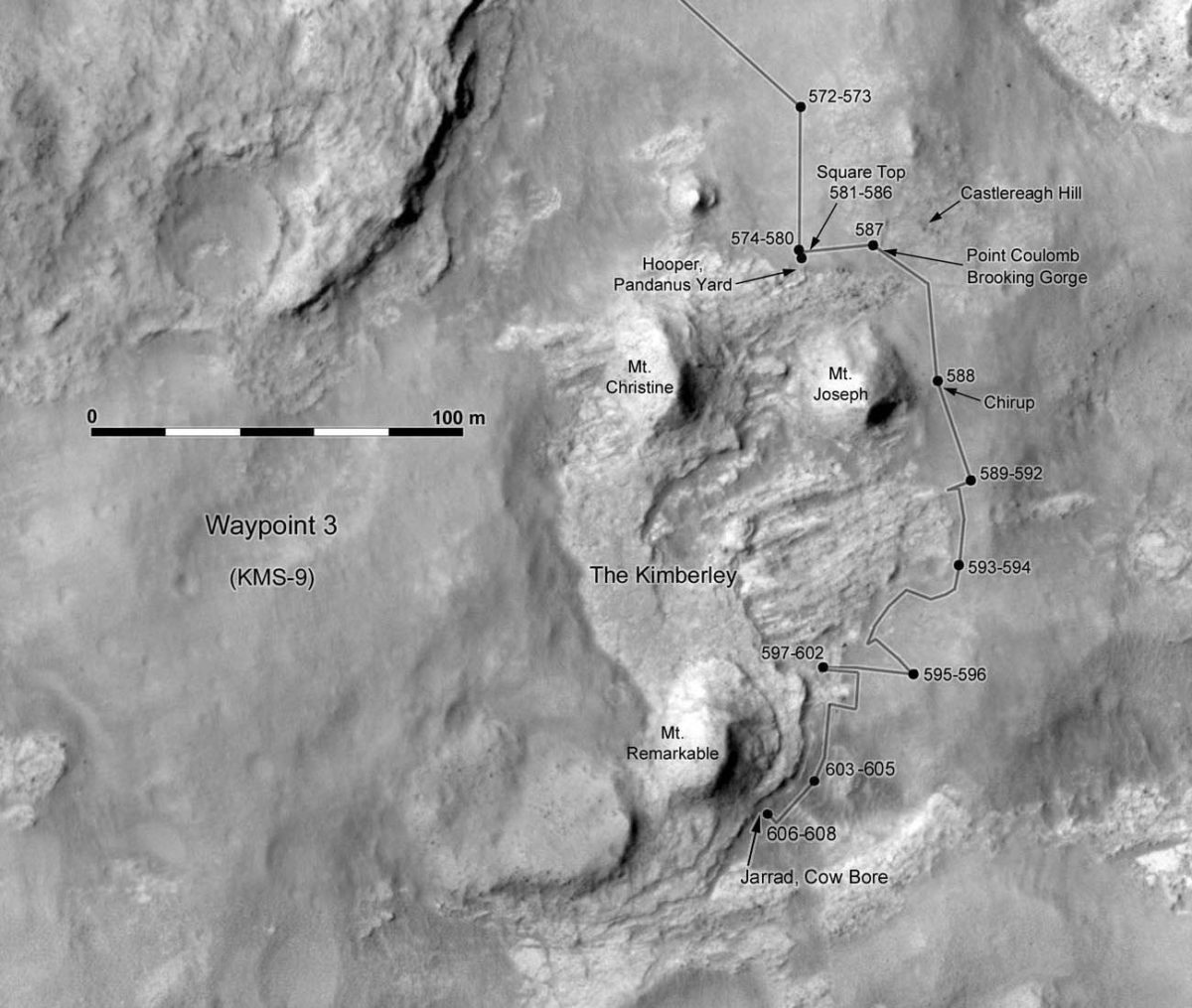 Phil Stooke's Curiosity Route Map Detail:… | The Planetary Society