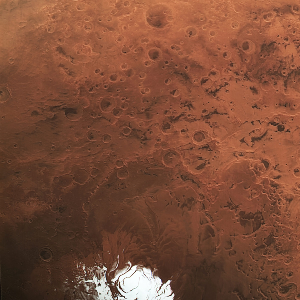 Mars and its northern polar cap from the Hope… | The Planetary Society