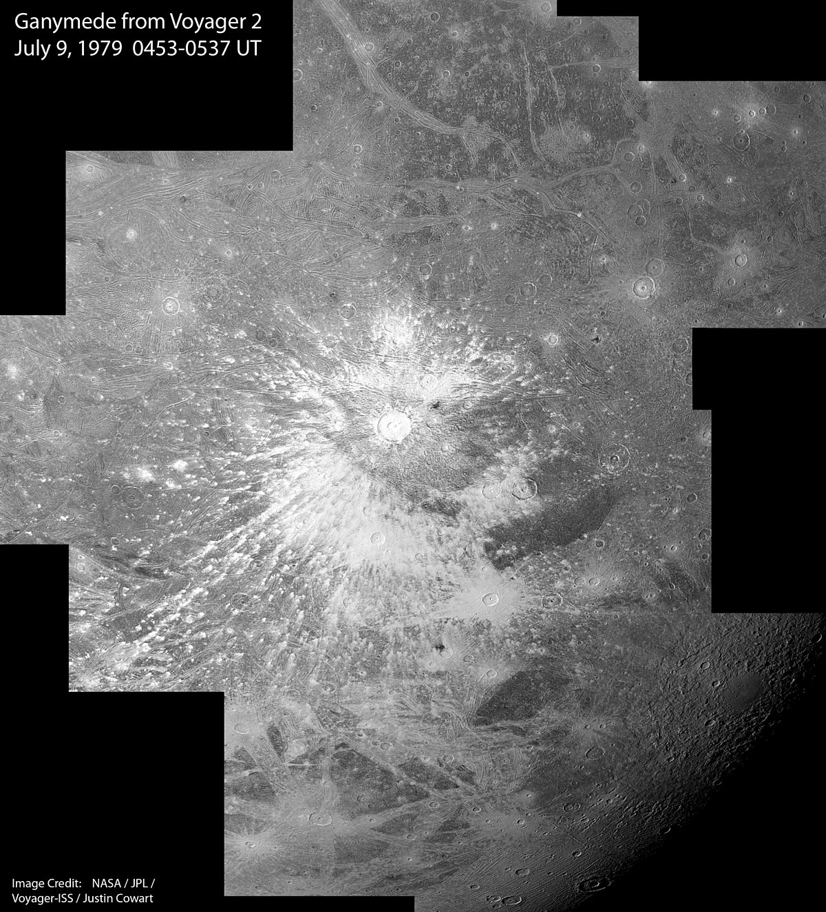 Voyager 2 Ganymede mosaic: Osiris crater | The Planetary Society