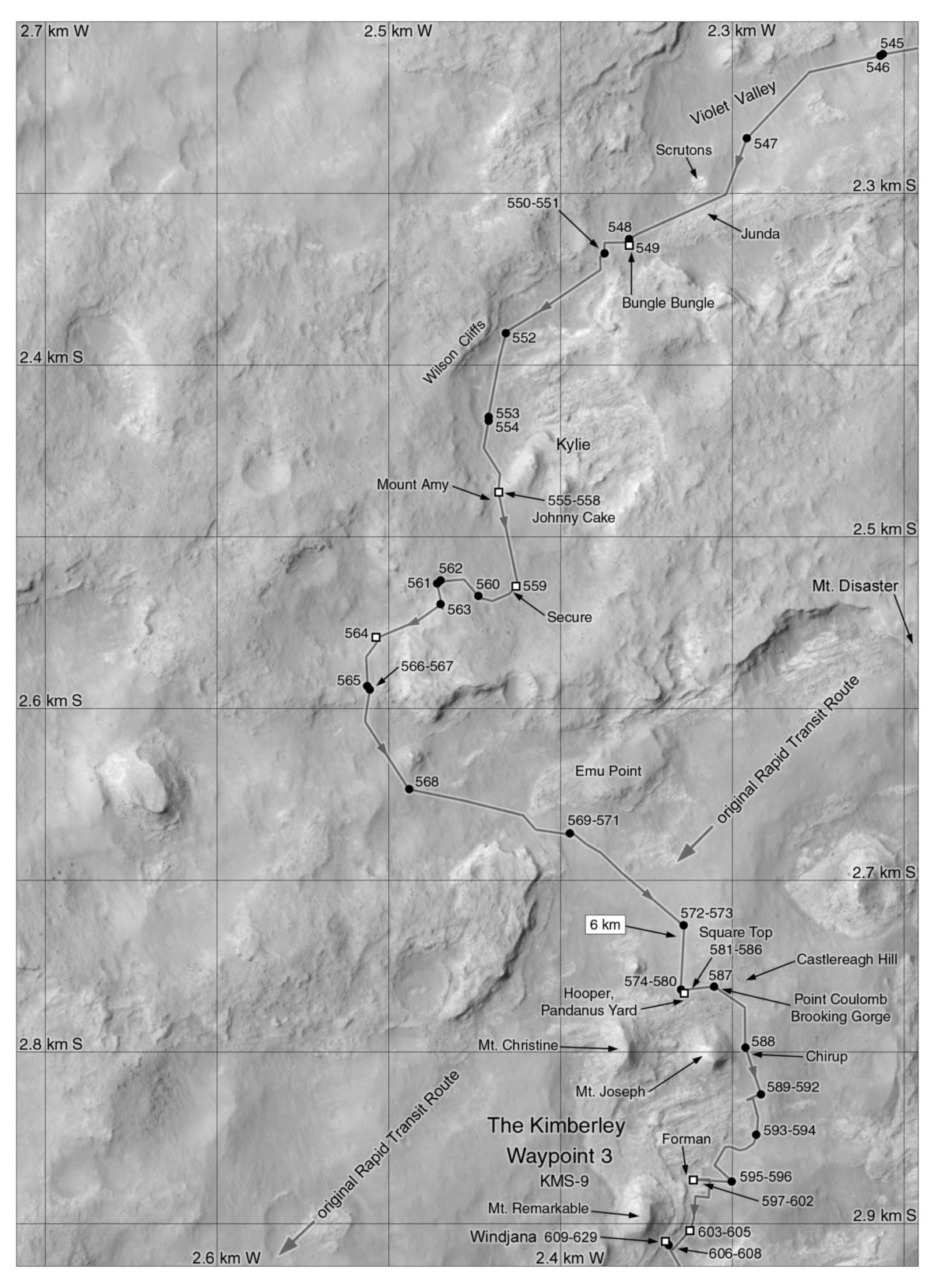 Phil Stooke's Curiosity Route Map Detail:… | The Planetary Society