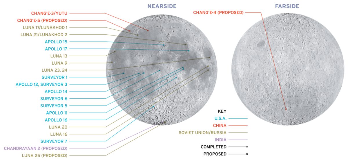 Lunar landing sites map for The Planetary… | The Planetary Society