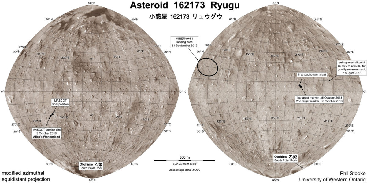 Map of asteroid 162173 Ryugu by Phil Stooke | The Planetary Society