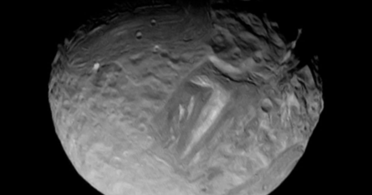 Miranda from Voyager 2's wide-angle camera | The Planetary Society