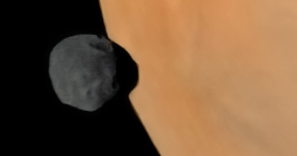 Phobos crossing Mars' limb from Phobos 2 | The Planetary Society