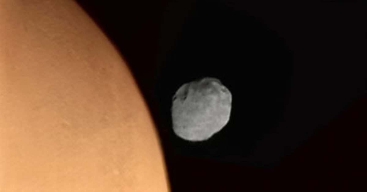 Phobos just off Mars' limb from Phobos 2 | The Planetary Society