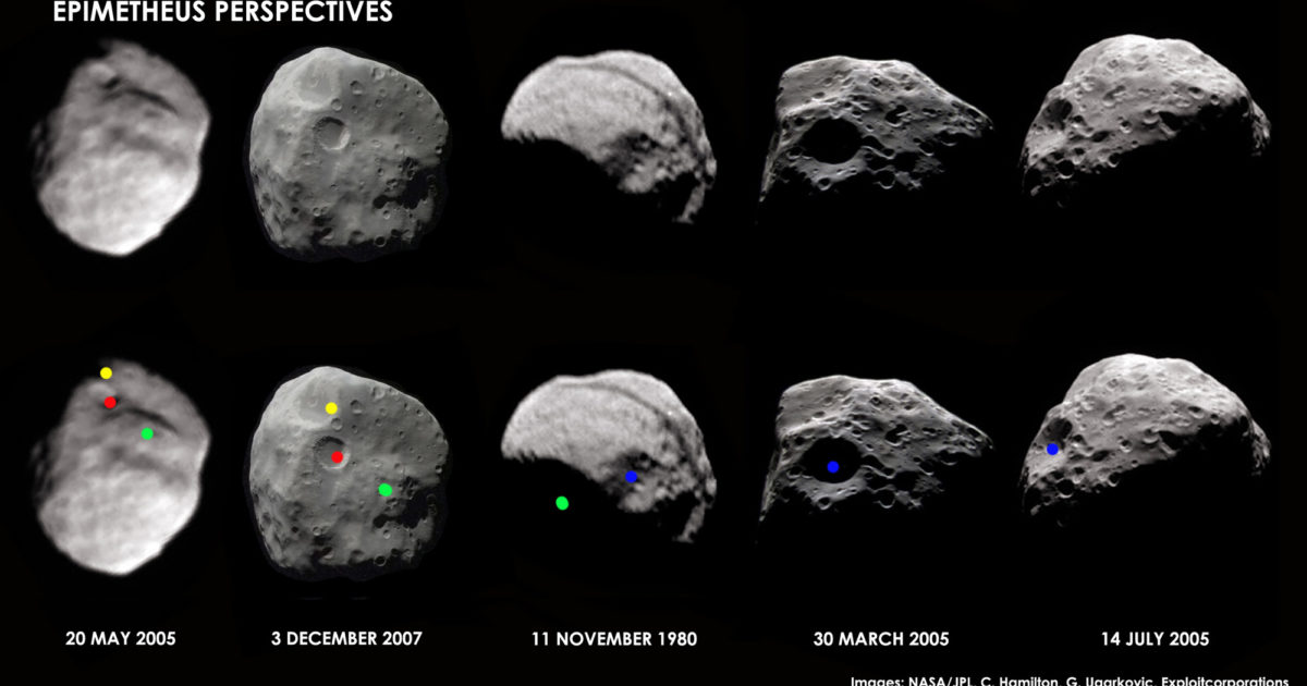 Views of Epimetheus from Cassini and Voyager | The Planetary Society