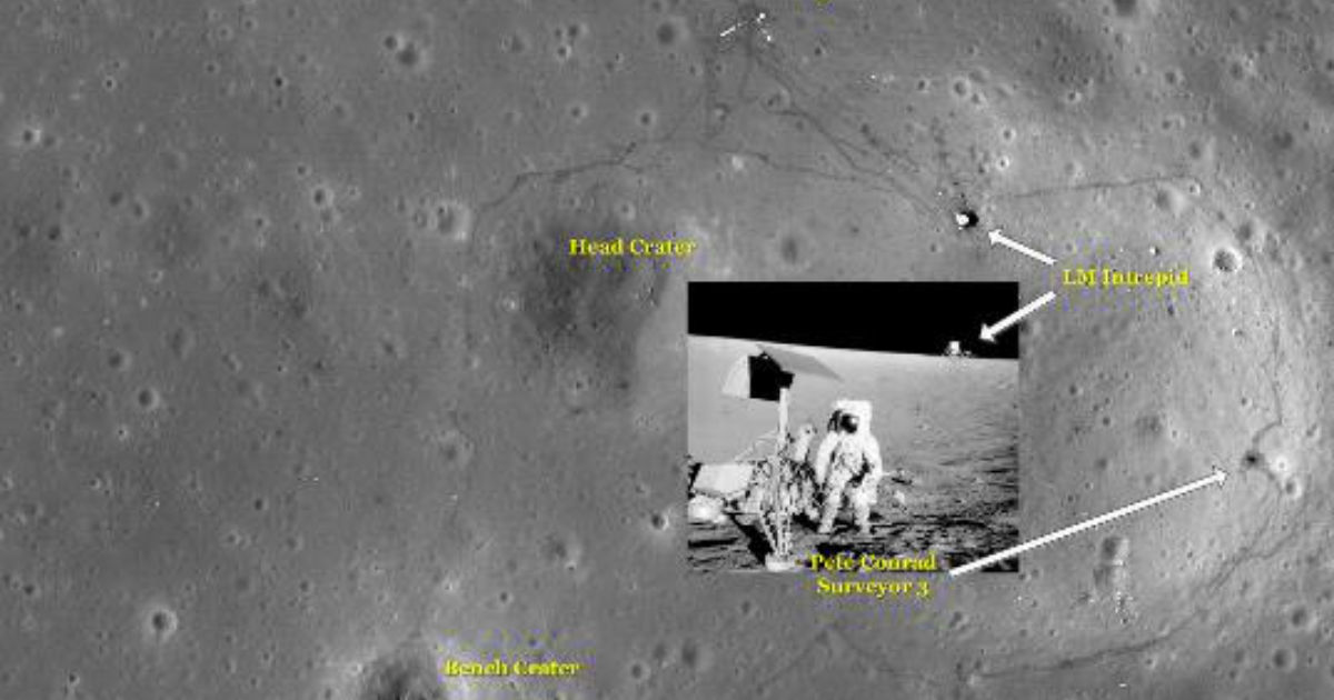 Apollo 12 site as seen by LRO | The Planetary Society