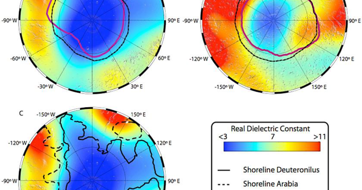 MARSIS maps of dielectric constant of Mars'… | The Planetary Society