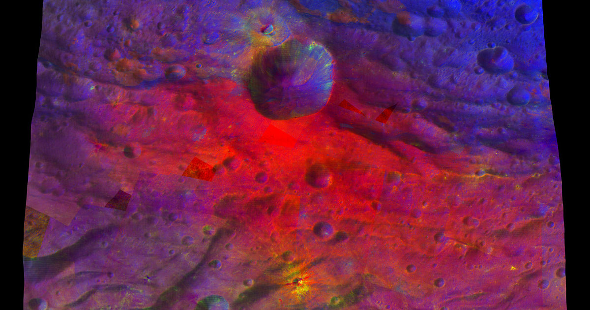 Oppia Crater in false color | The Planetary Society