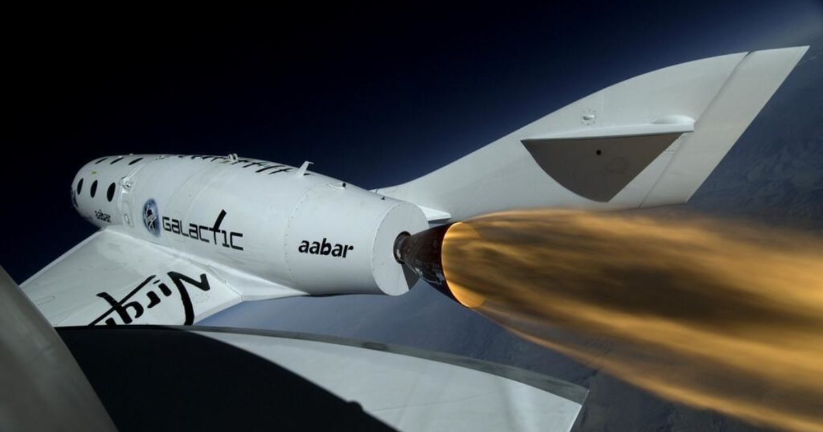 View from SpaceShipTwo of its rocket firing | The Planetary Society