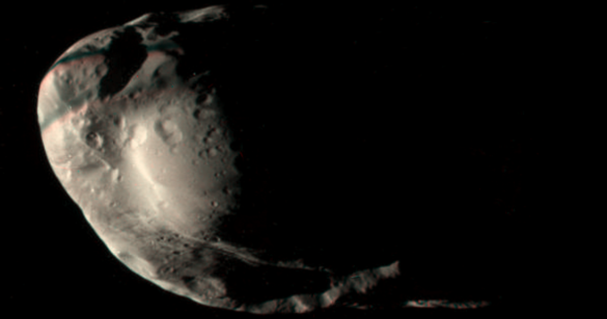 Prometheus in color with ring rainbows | The Planetary Society