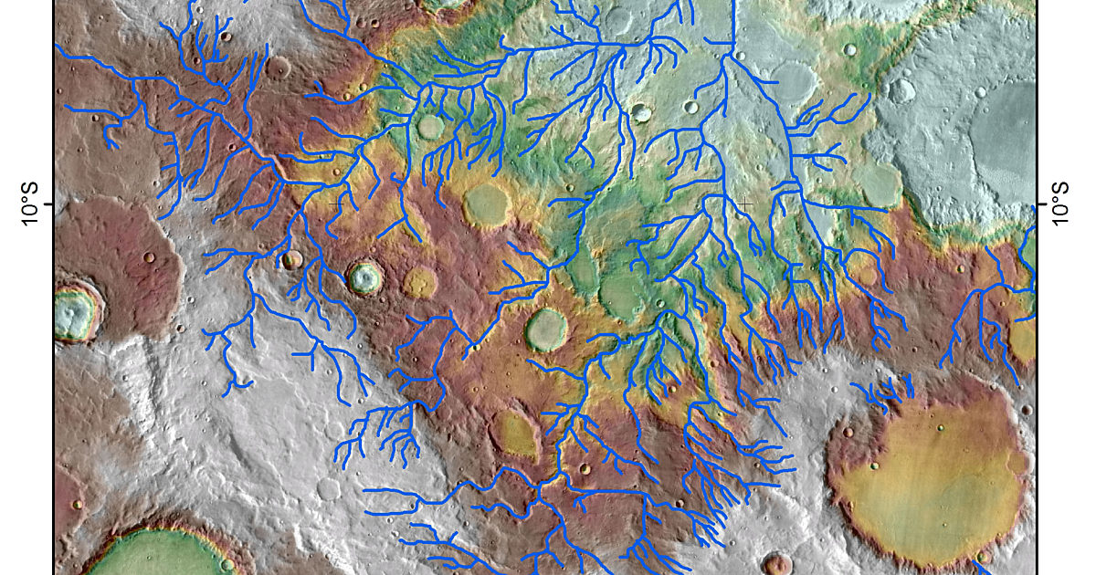 Map of valley networks on MOLA topography… | The Planetary Society
