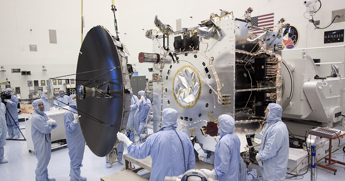 Attaching MAVEN's high-gain antenna, August… | The Planetary Society