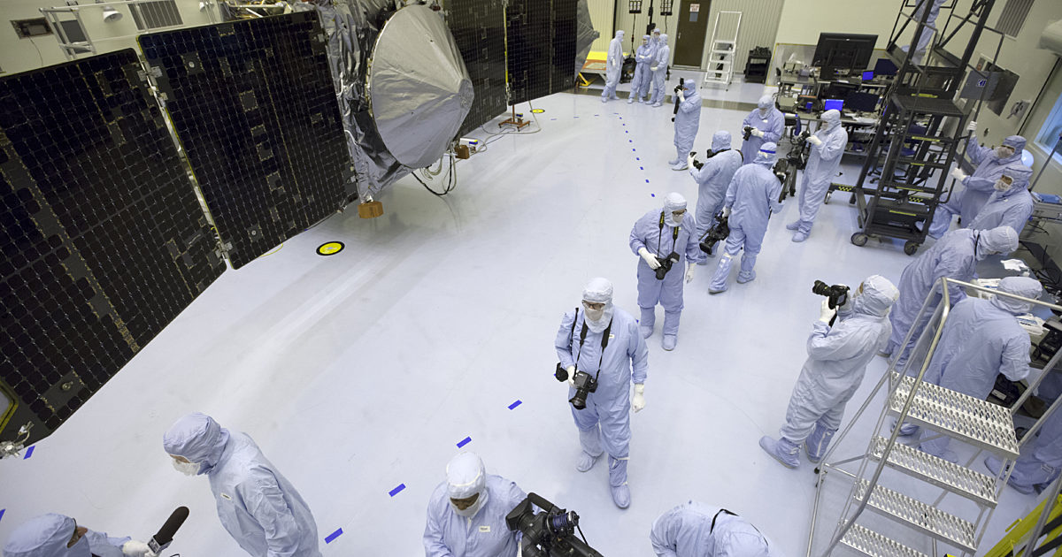 MAVEN with solar panels open in the clean… | The Planetary Society