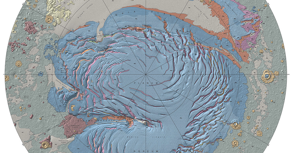 Geologic Map of the Martian North Pole | The Planetary Society