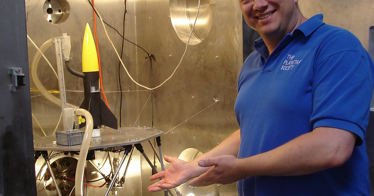 Bruce Betts with PlanetVac Prototype | The Planetary Society