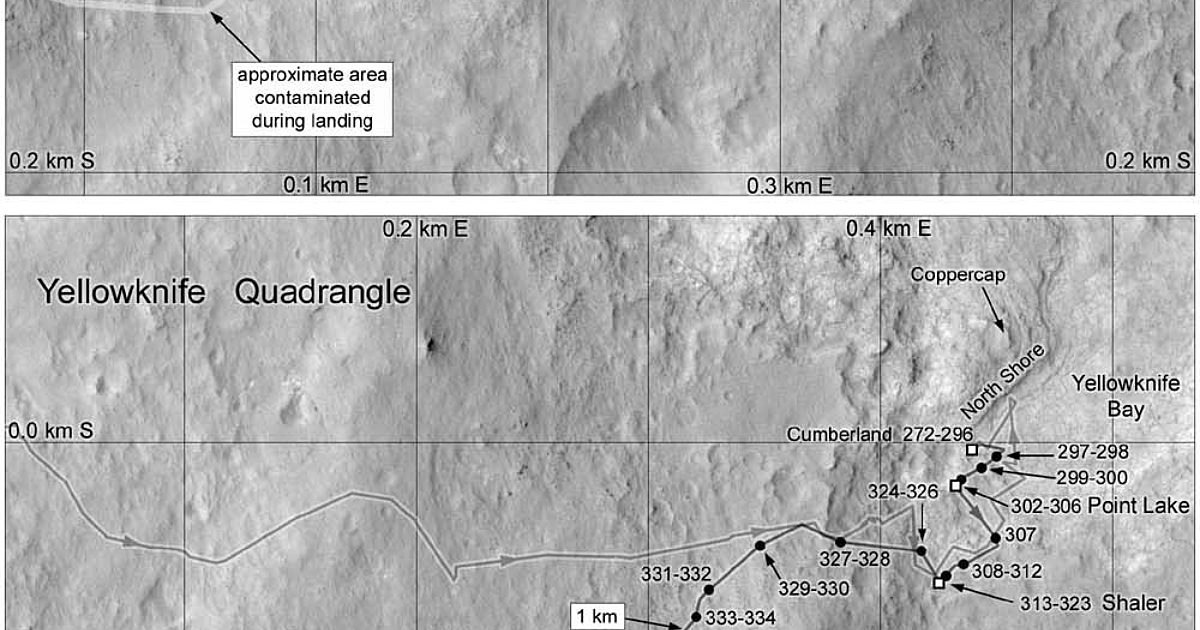 Phil Stooke's Curiosity Route Map Section 1:… | The Planetary Society