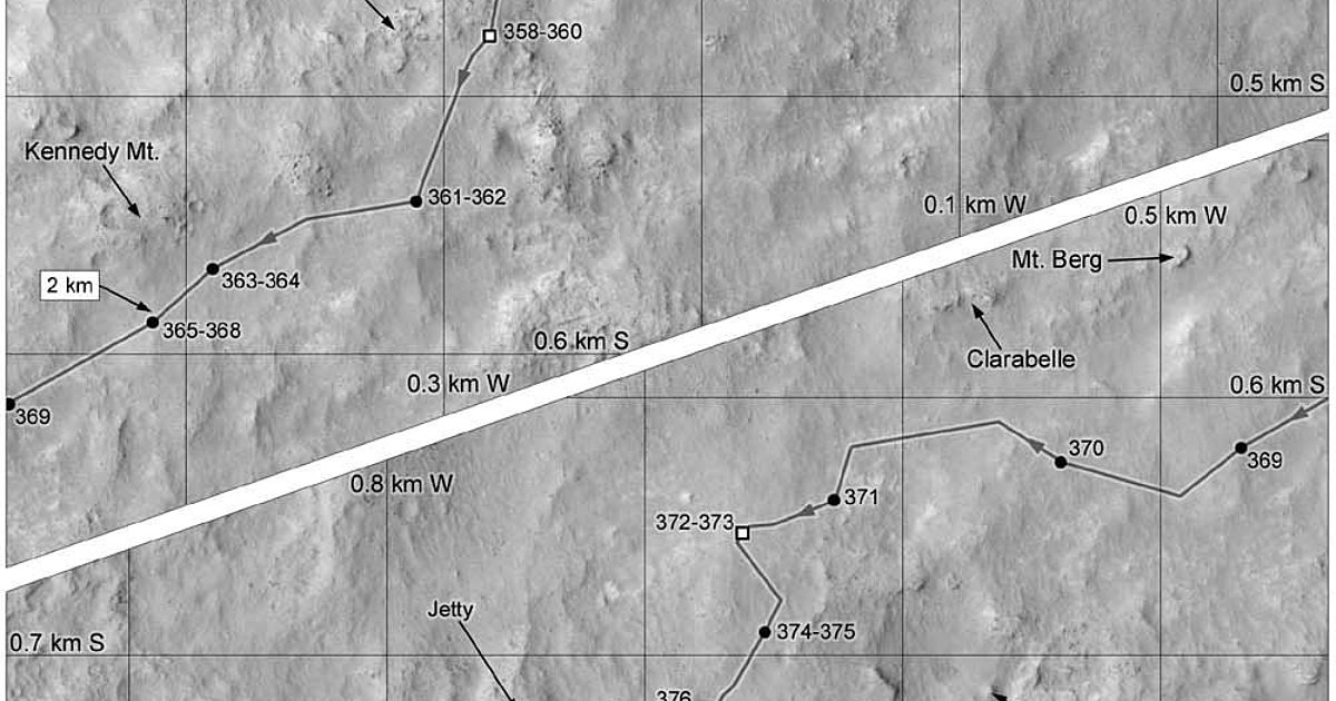 Phil Stooke's Curiosity Route Map Section 2:… | The Planetary Society