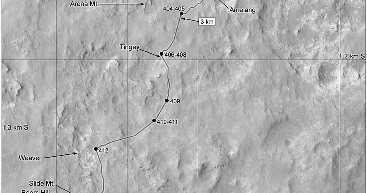 Phil Stooke's Curiosity Route Map Section 3:… | The Planetary Society