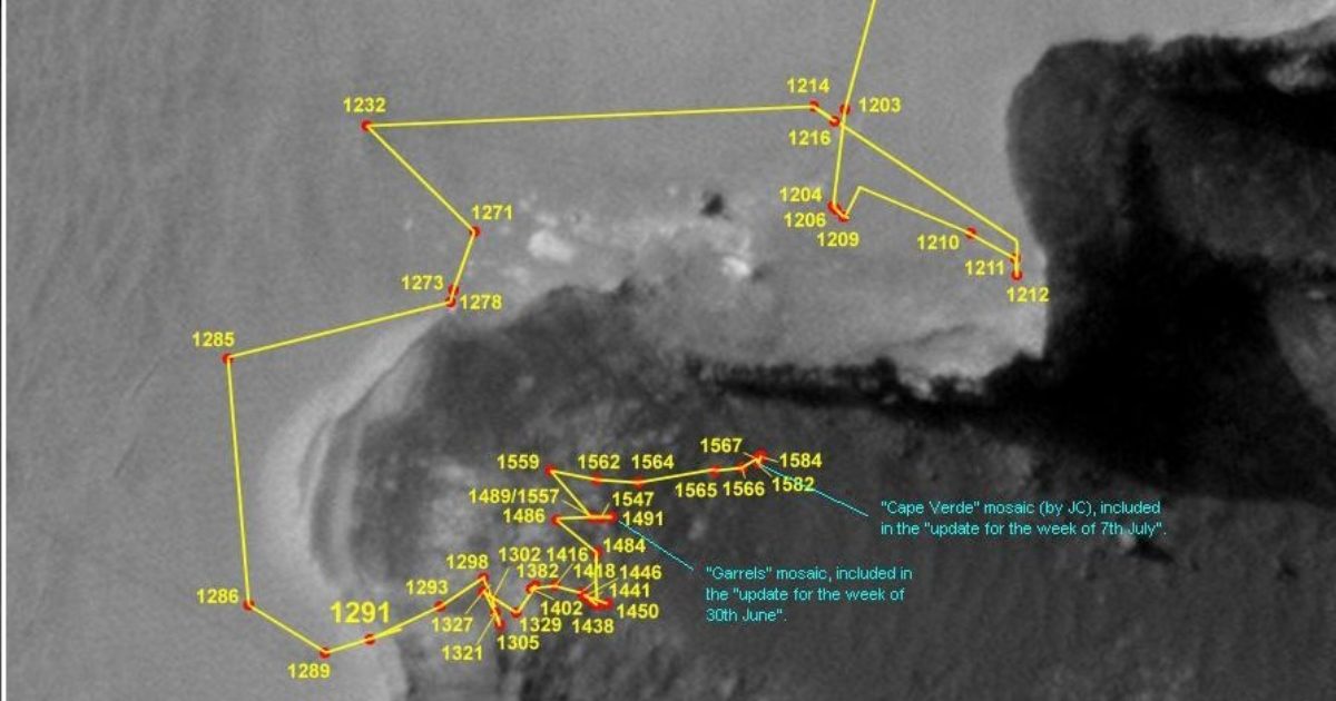 Opportunity route map update | The Planetary Society
