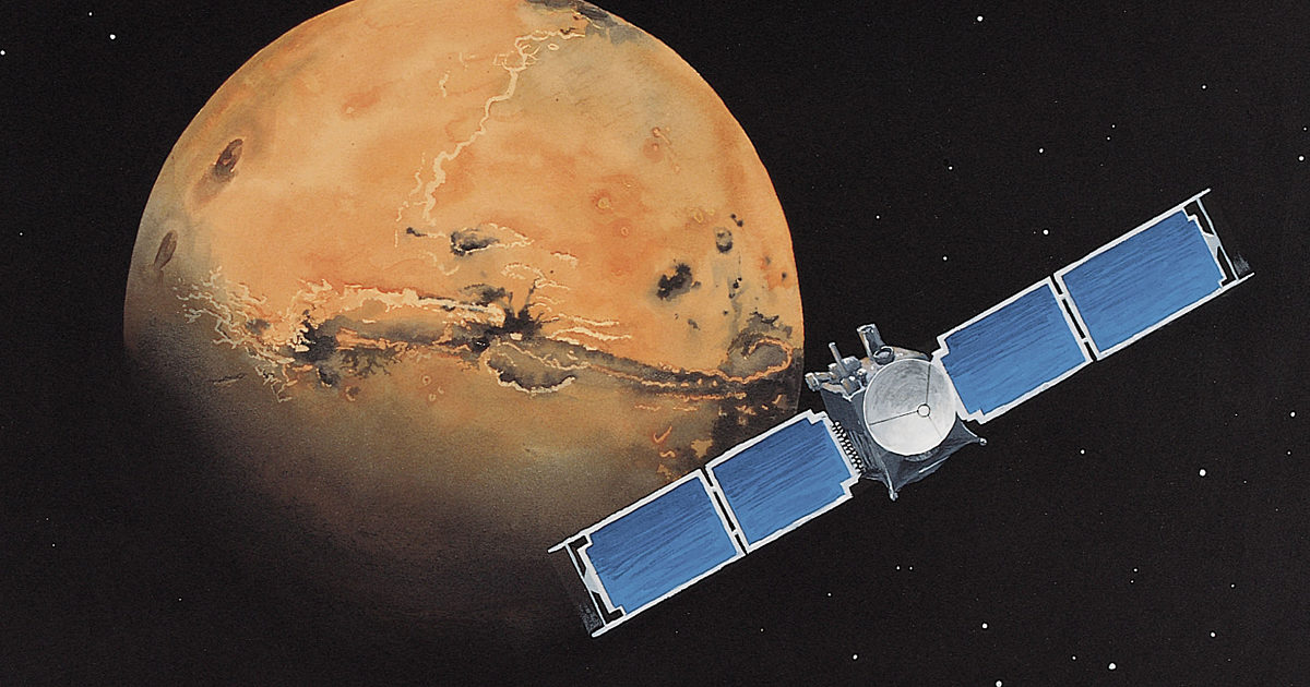 Mars Global Surveyor art by Jackie Burns | The Planetary Society