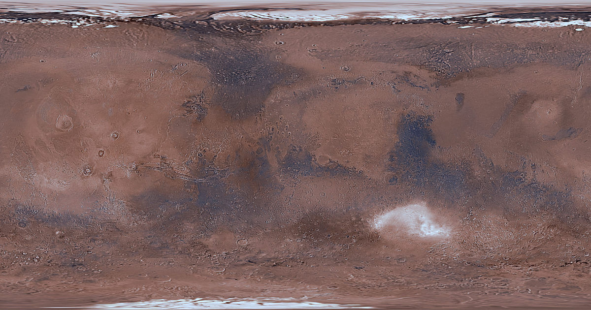 Color map of Mars: Viking Orbiter MDIM 2.1 | The Planetary Society