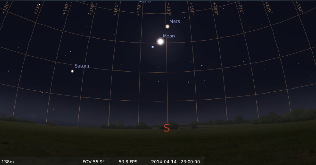 On 14 April, the full Moon encounters Mars… | The Planetary Society