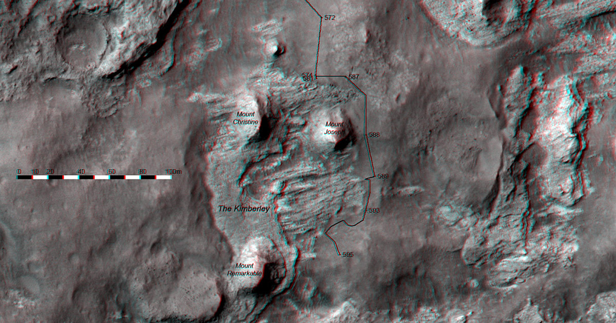 3D route map for Curiosity: Detail view of… | The Planetary Society