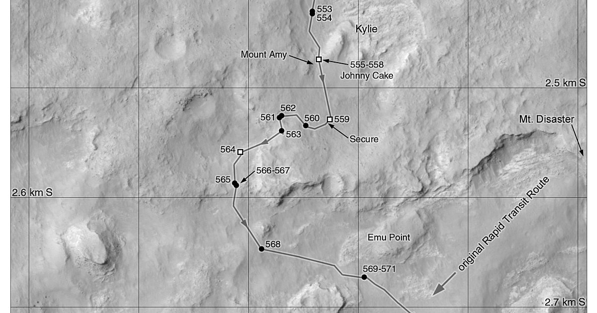 Phil Stooke's Curiosity Route Map Detail:… | The Planetary Society