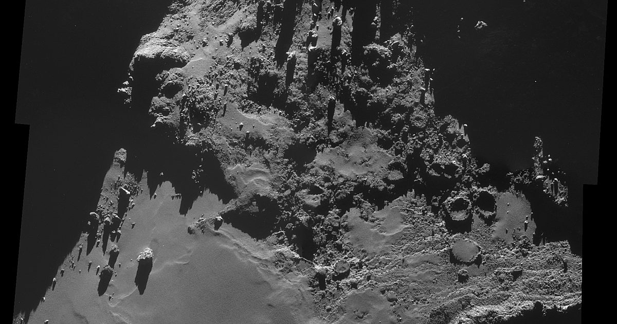 Comet Churyumov-Gerasimenko: pits, scarps,… | The Planetary Society
