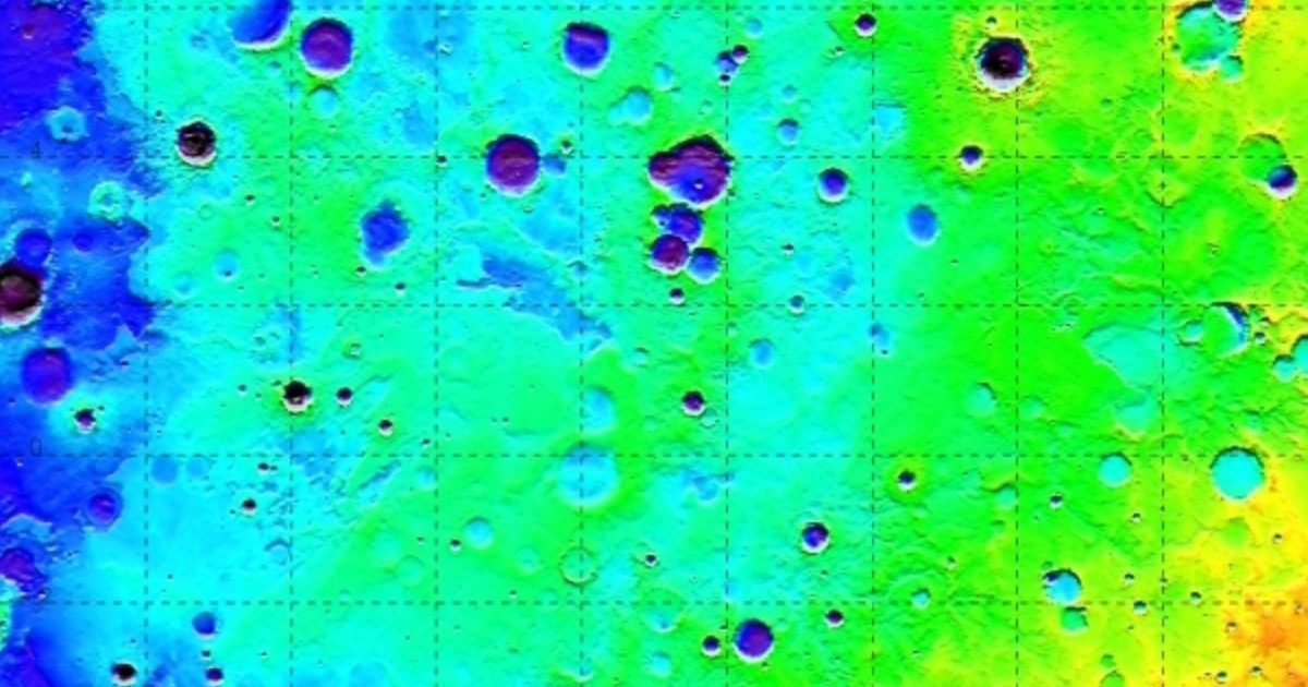 Topographic map of the Meridiani region | The Planetary Society