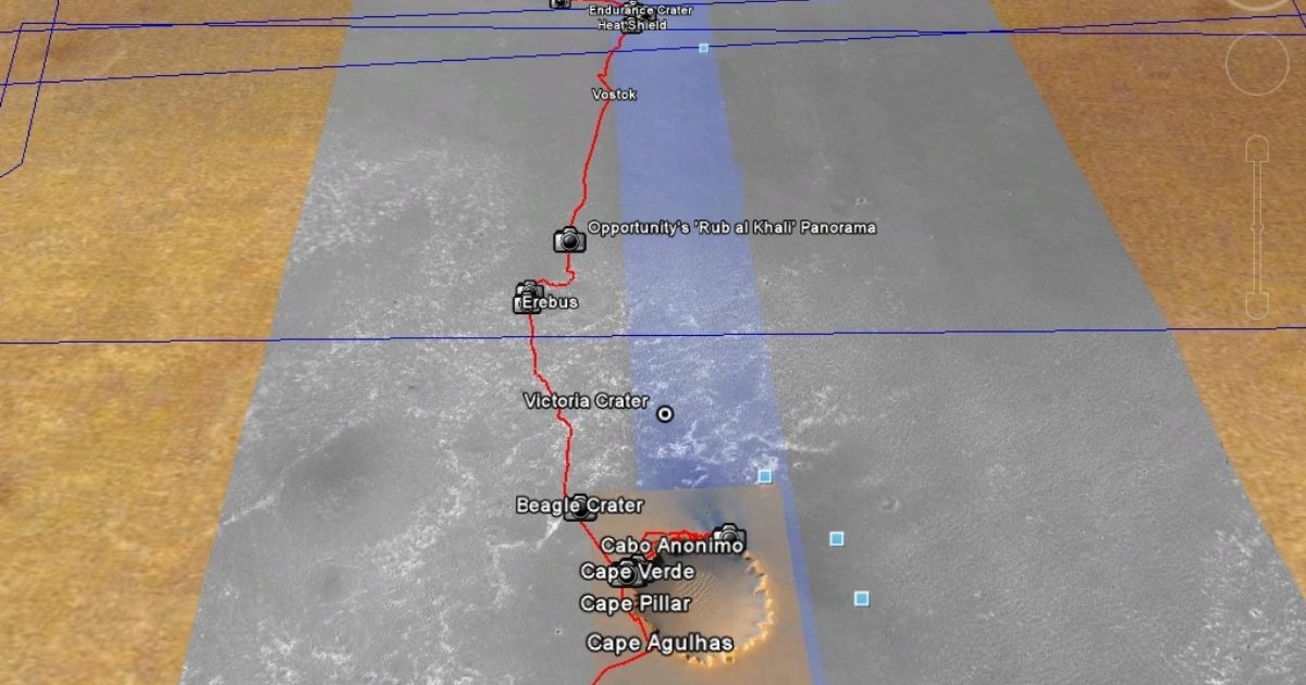 The Opportunity rover's traverse | The Planetary Society