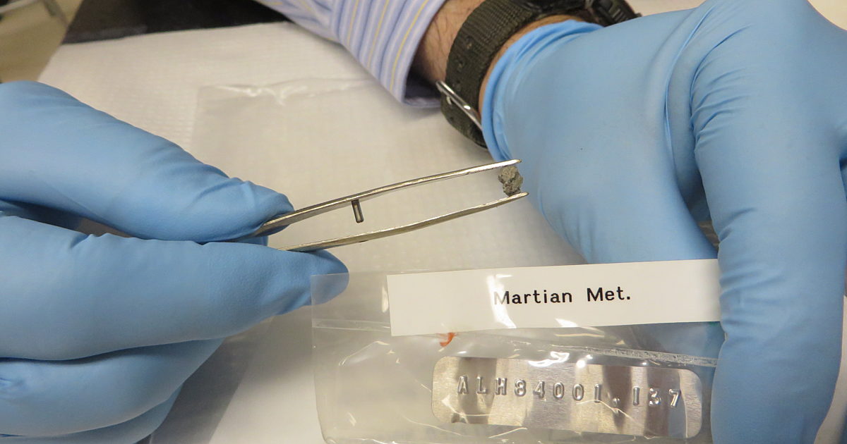 Close up of an ALH 84001 fragment | The Planetary Society