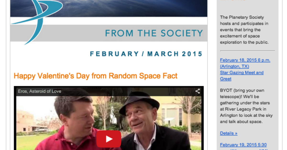 From The Society Newsletter | The Planetary Society