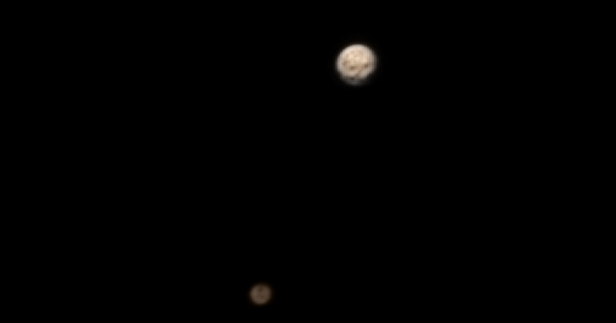 Pluto and Charon in color: LORRI + MVIC, June… | The Planetary Society