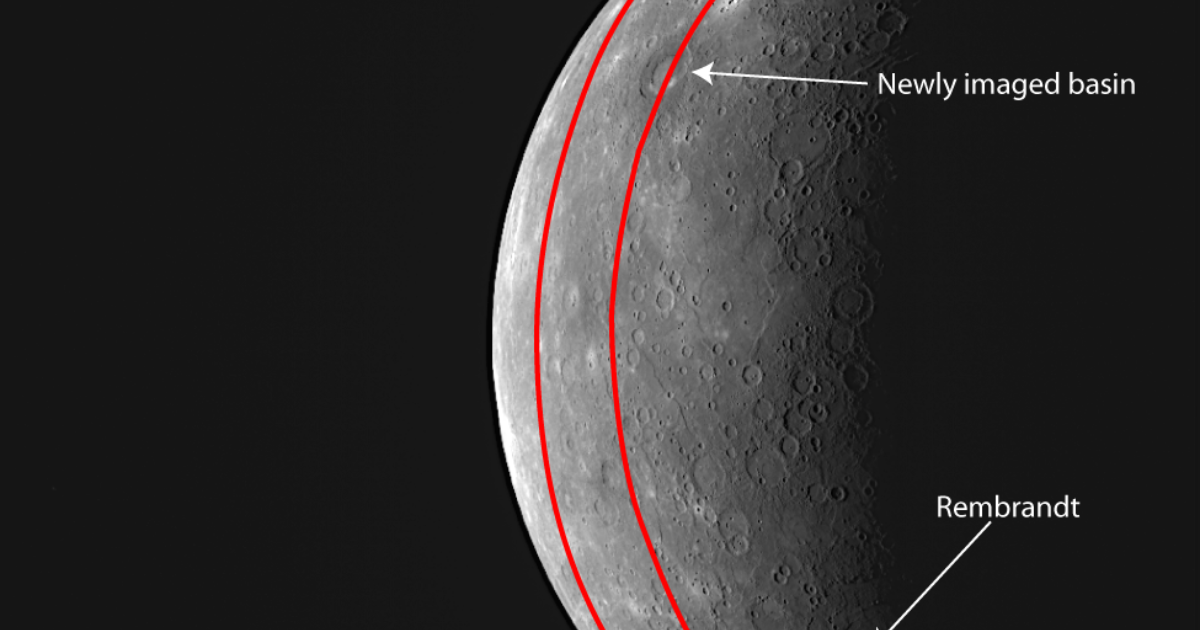 Area of Mercury newly seen during MESSENGER's… | The Planetary Society
