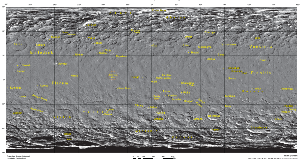 Ceres map with nomenclature as of February… | The Planetary Society