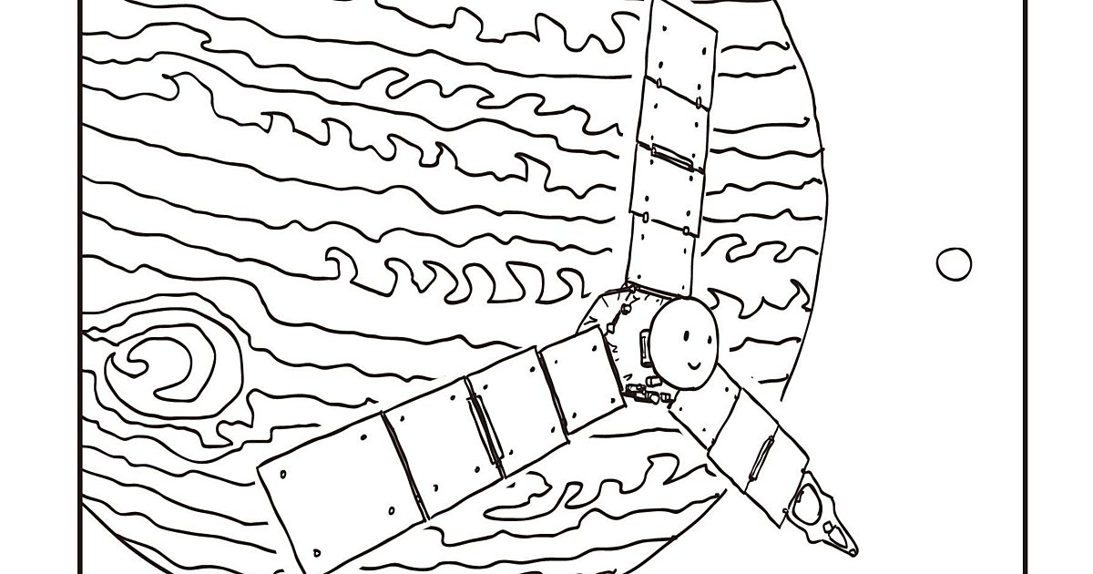 Juno coloring page by Go Miyazaki | The Planetary Society