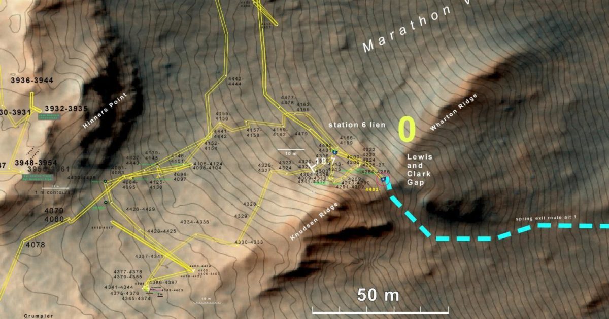 Opportunity's walk-about path in Marathon… | The Planetary Society