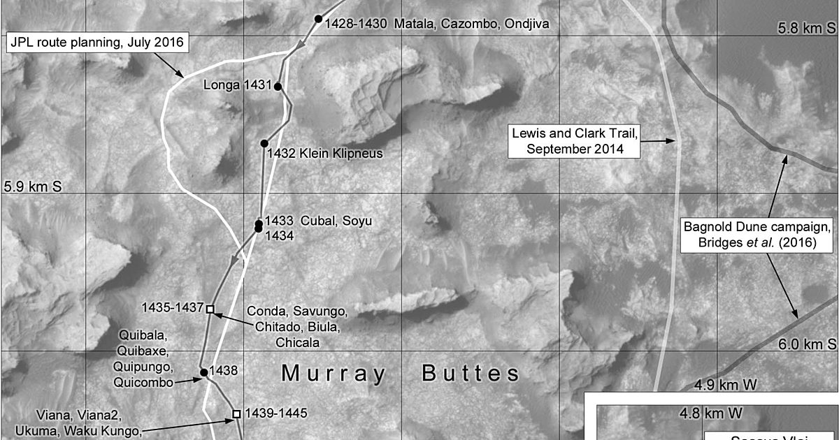 Phil Stooke's Curiosity Route Map Section 11:… | The Planetary Society
