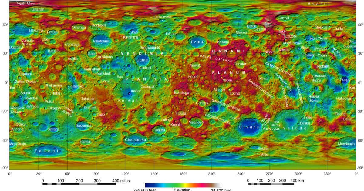 Topographical map of Ceres | The Planetary Society