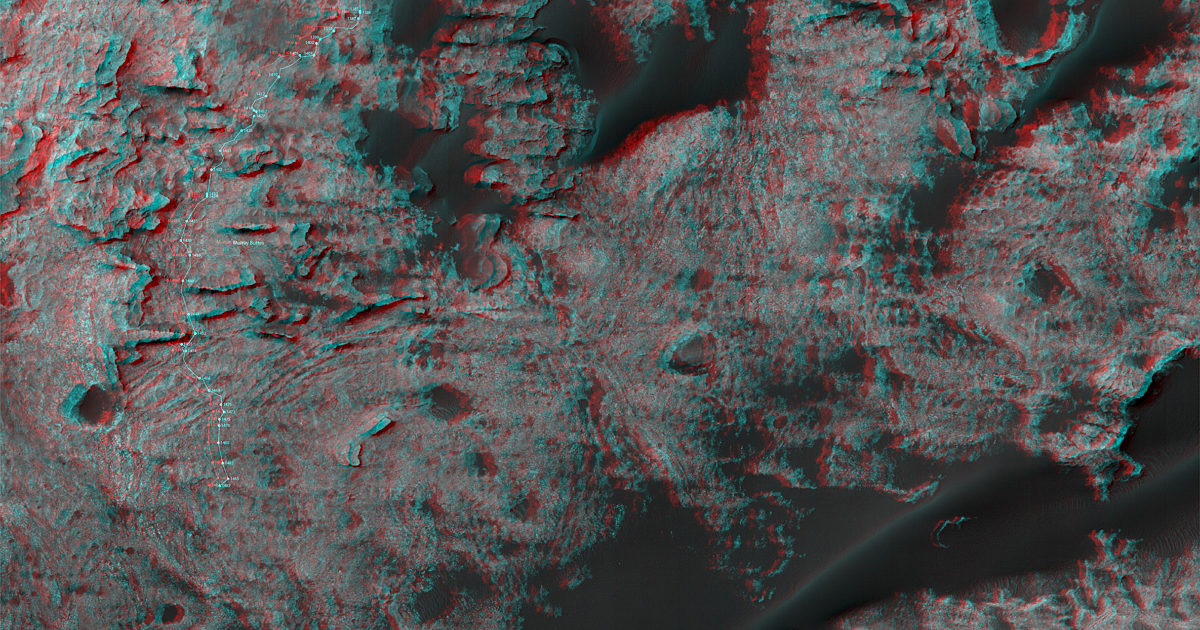 3D route map for Curiosity: Across the… | The Planetary Society