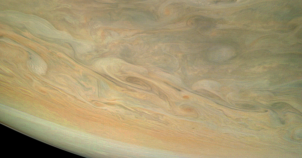 Southern limb of Jupiter from Juno (enhanced) | The Planetary Society
