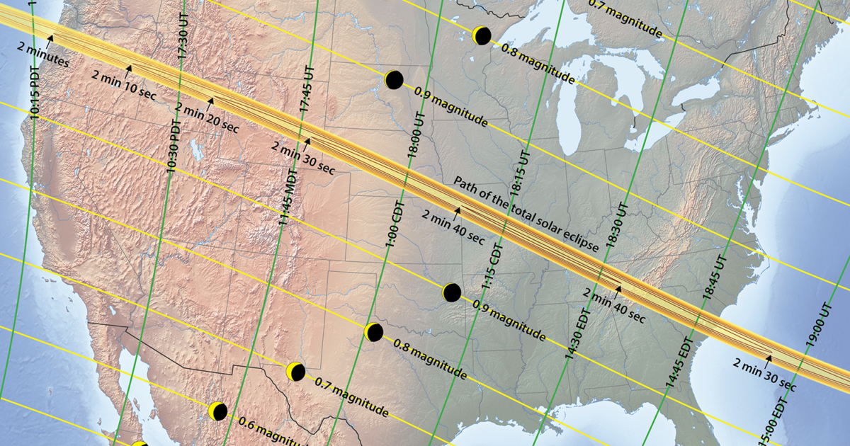 Map of the solar eclipse on August 21, 2017 | The Planetary Society
