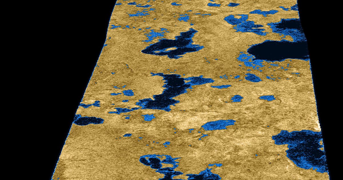 False color view of Titan's northern lakes | The Planetary Society