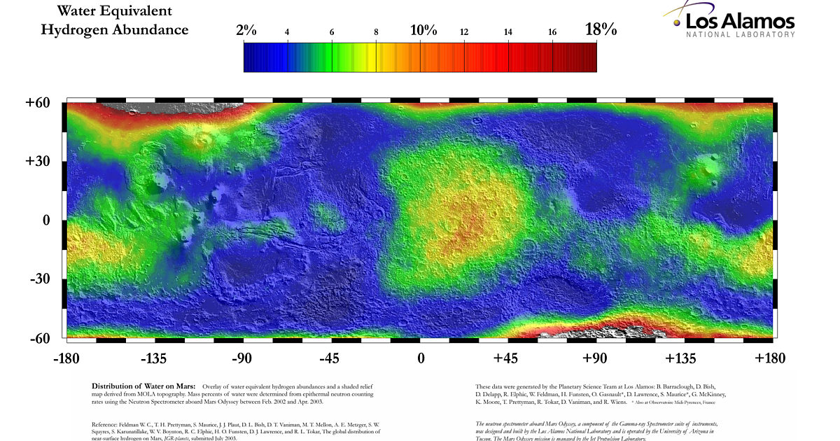 Distribution of subsurface water on Mars from… | The Planetary Society