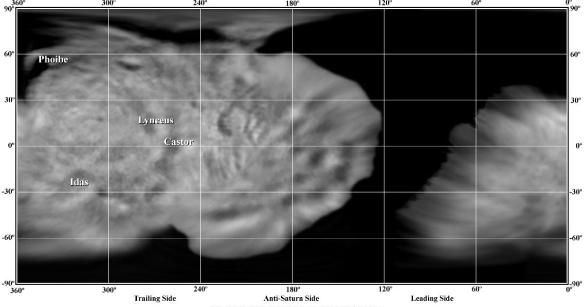 Map of Janus with place names | The Planetary Society