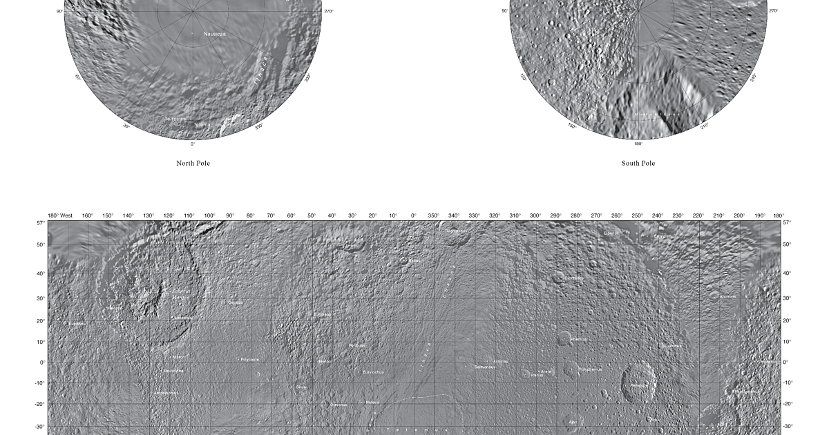 Map of Tethys with place names | The Planetary Society