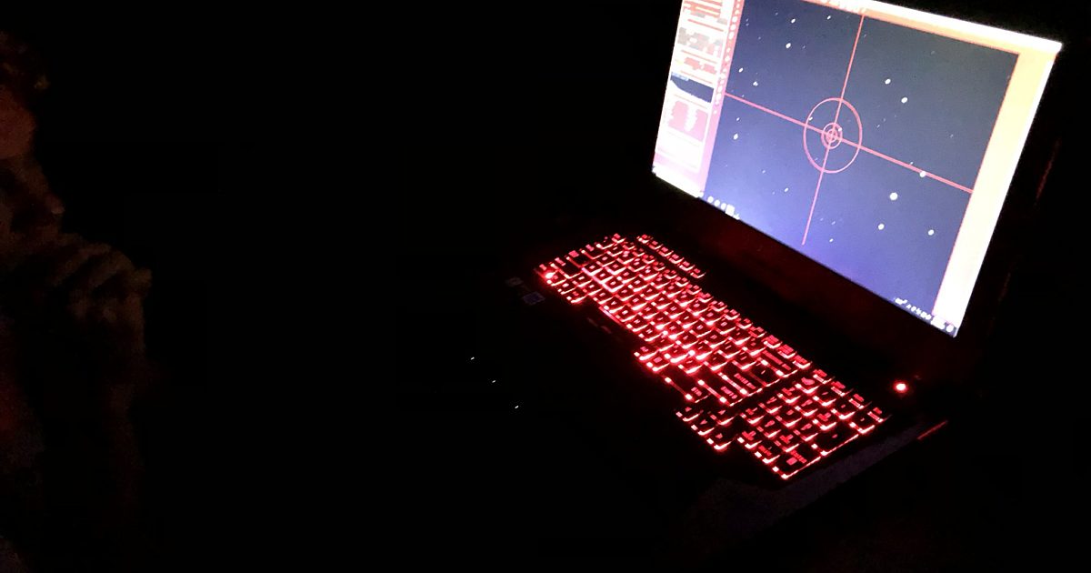 Laptop used to control a telescope to view… | The Planetary Society