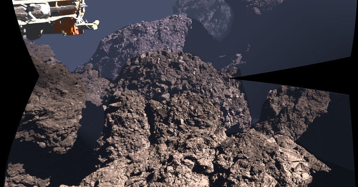 Two views of comet 67P's surface | The Planetary Society
